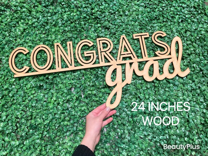 Congrats Grad Mixed Fonts Graduation Sign – Lavender Dots Design